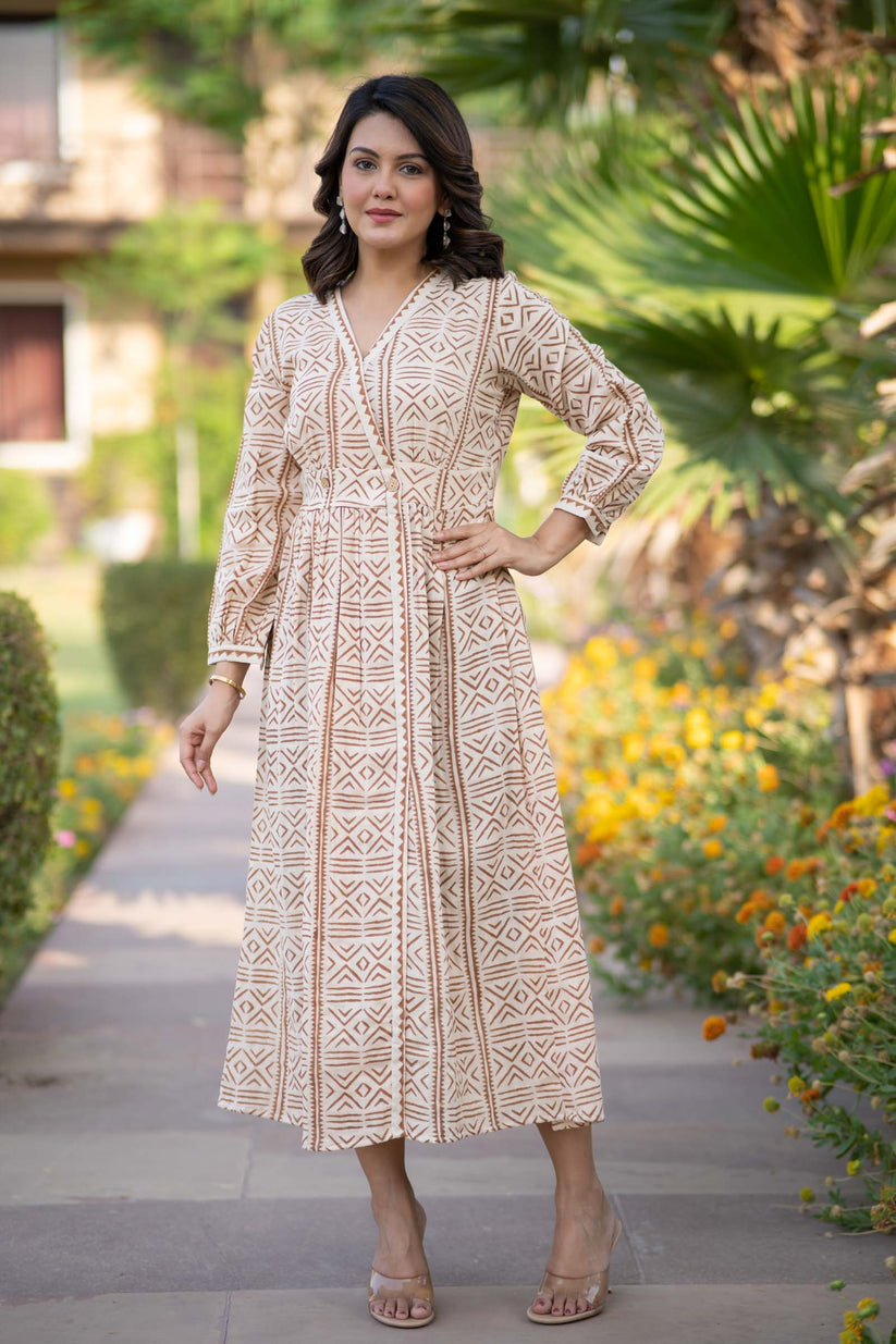 Waist Button Summer Dress -NFD69 – Navyas Fashion