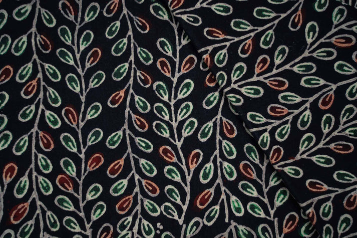 AJRAKH LEAF BLOCK PRINT FABRIC-NVHF6171 – Navyas Fashion