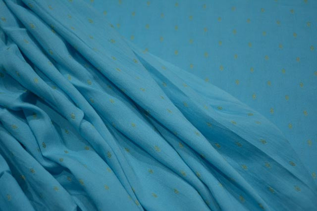 CAPRI BLUE WOVEN MOTIF SMALL BOOTI COTTON FABRIC-HF4047 – Navyas Fashion